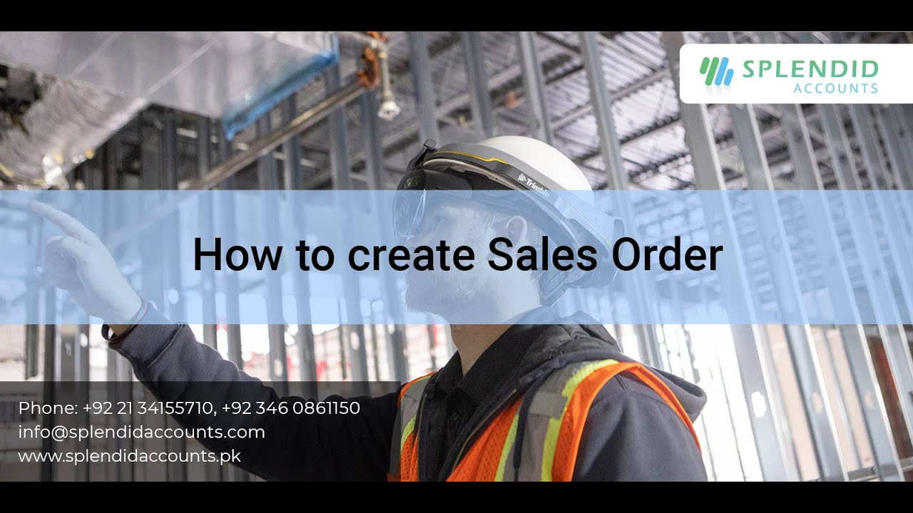 How to create Sales Order in Splendid Accounts - YouTube