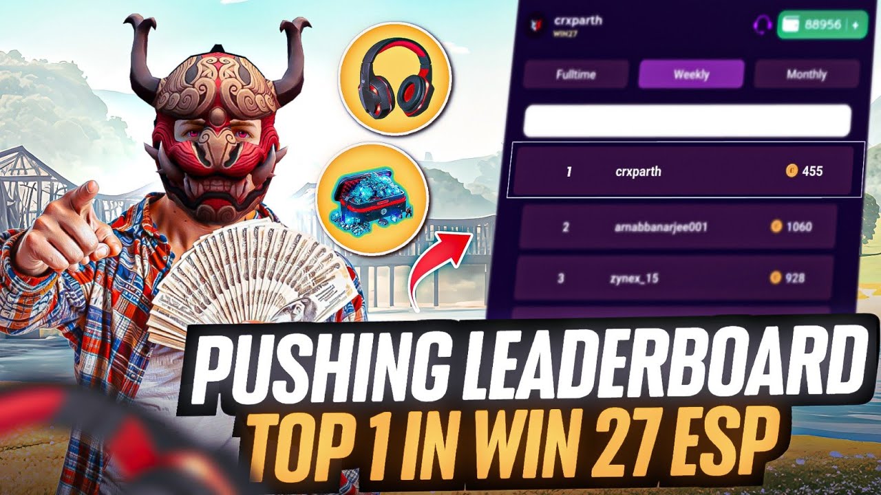Day #1 Of Pushing 📈 Leaderboard Top 1🥇In Win27 Esports For Exciting ...