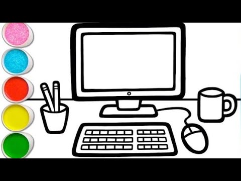 How to draw a computer| Drawing, painting, coloring for kids & toddlers ...