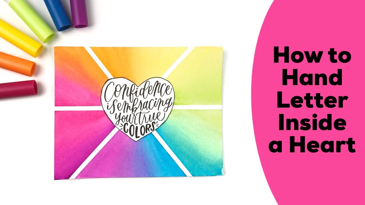 How to hand letter inside a heart (behind the scenes) - YouTube