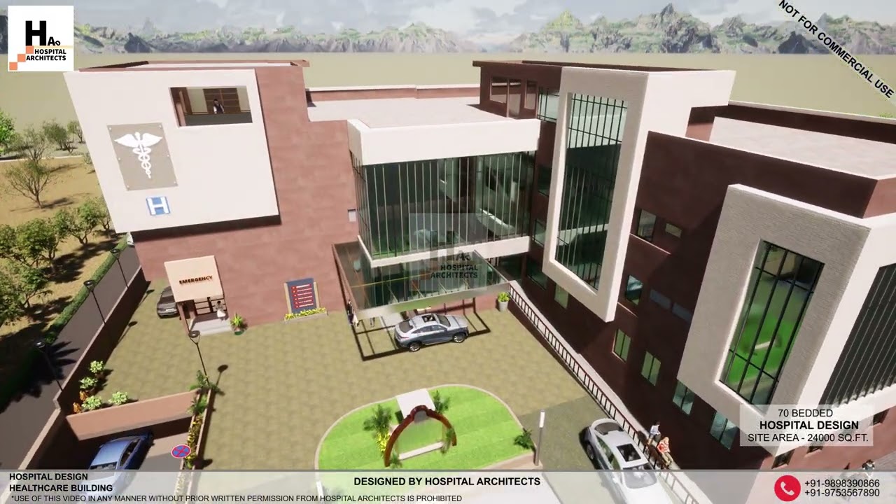 Hospital Building Design for 70 Beds - YouTube