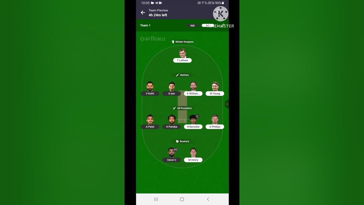 IND VS NZ Dream Team🇮🇳🇮🇳 //#trending #match #fantasy #shorts #viralshorts #sports #india - YouTube