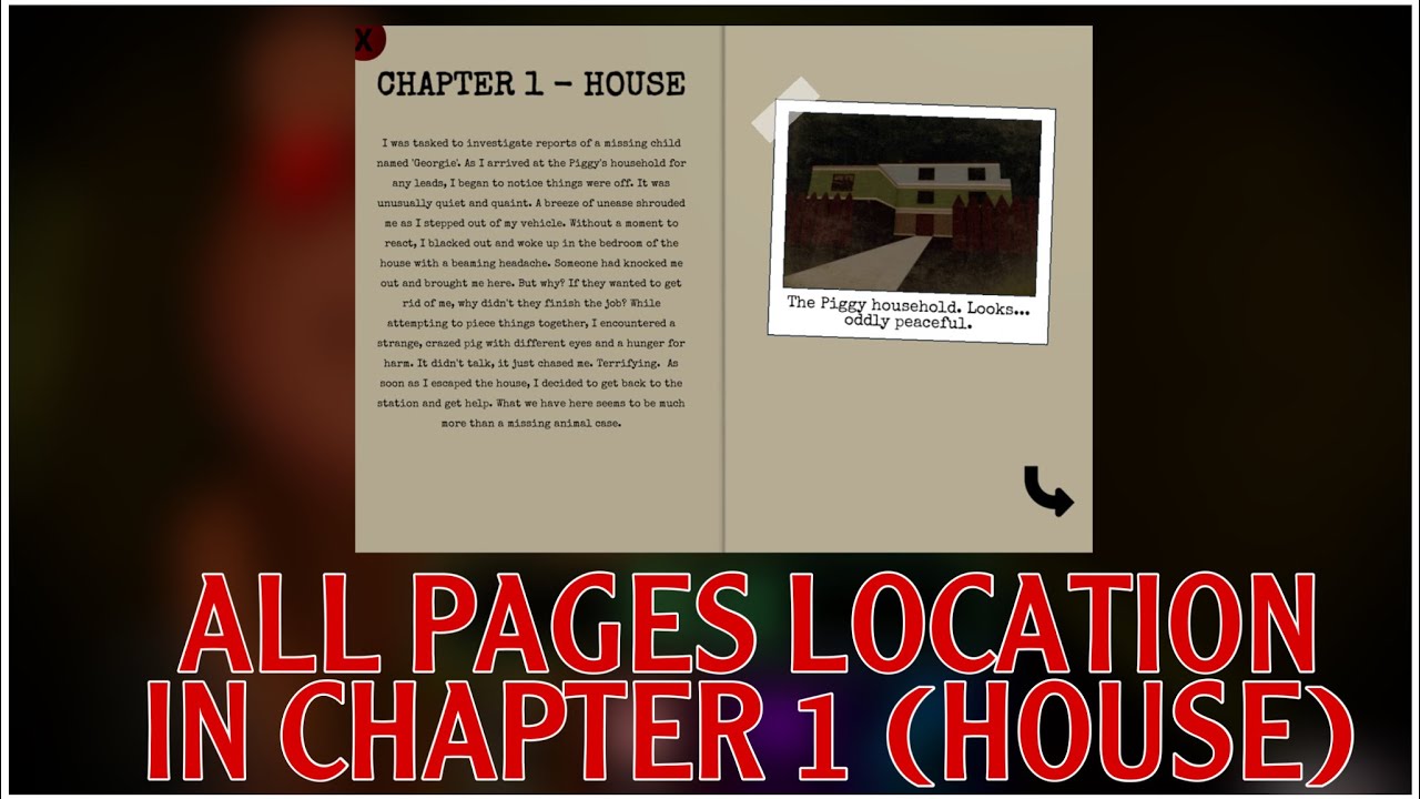 ALL PAGES LOCATION IN CHAPTER 1 *HOUSE* BOOK 1! (ROBLOX PIGGY!) - YouTube