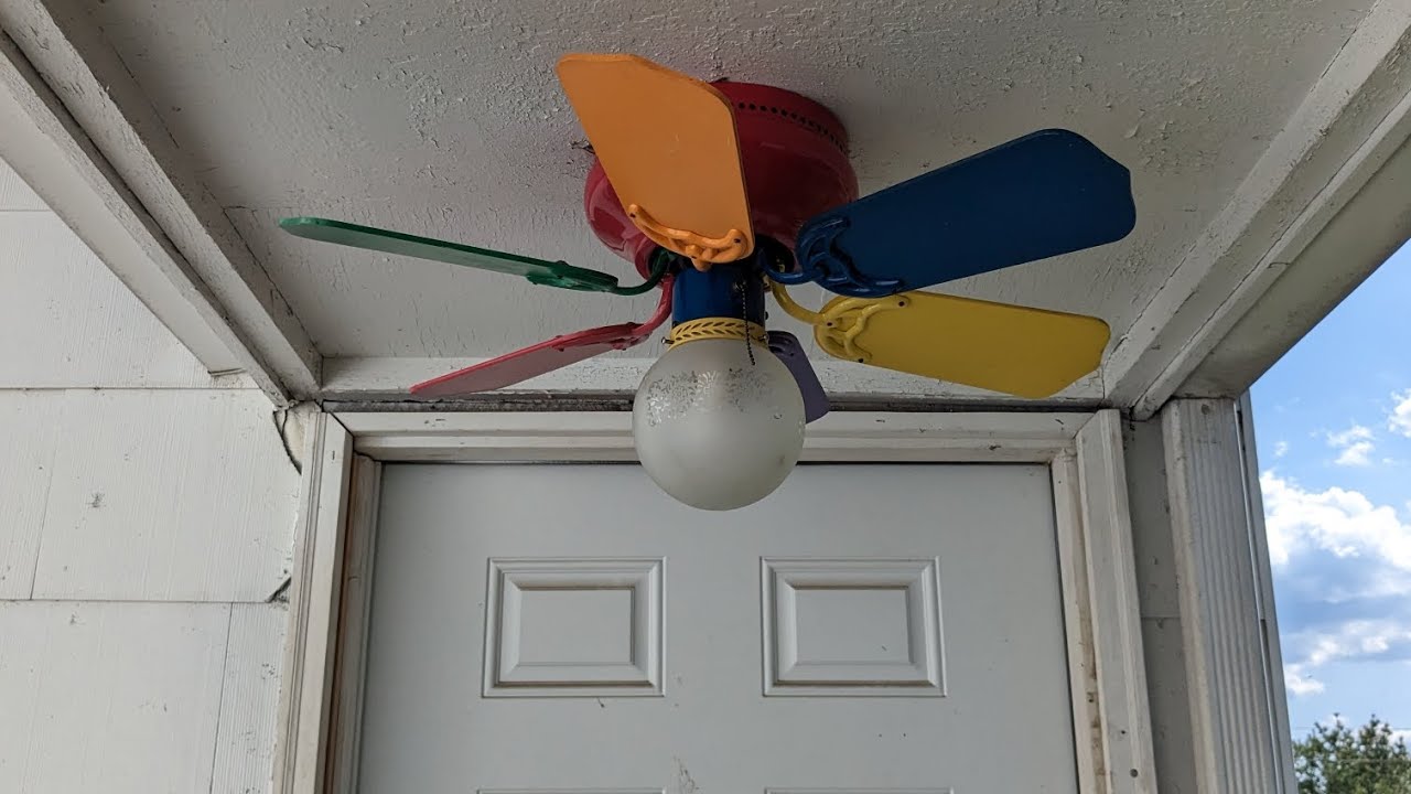 30in Home Trends Rainbow hugger ceiling fan now installed on porch ...