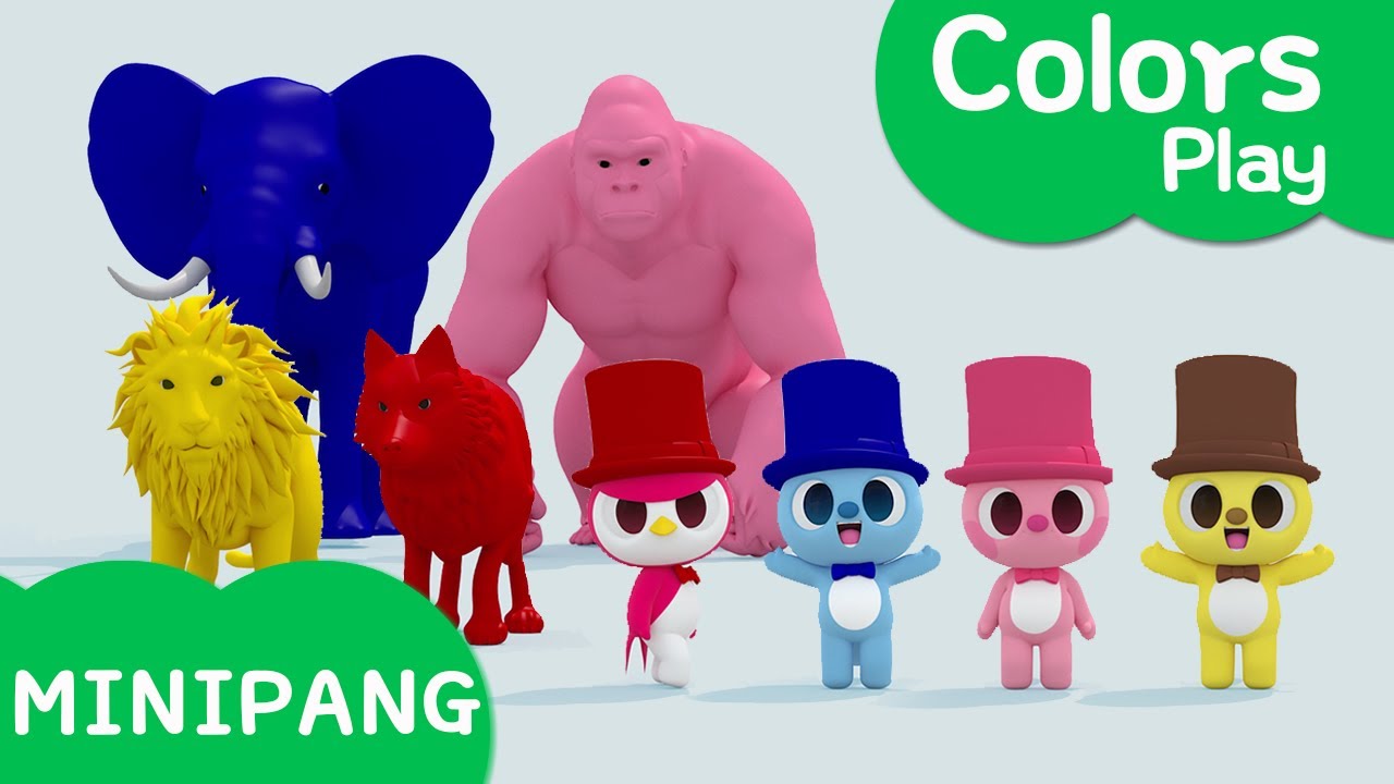 Learn colors with Miniforce | Magic show | Elephant | Wolf | Color play ...