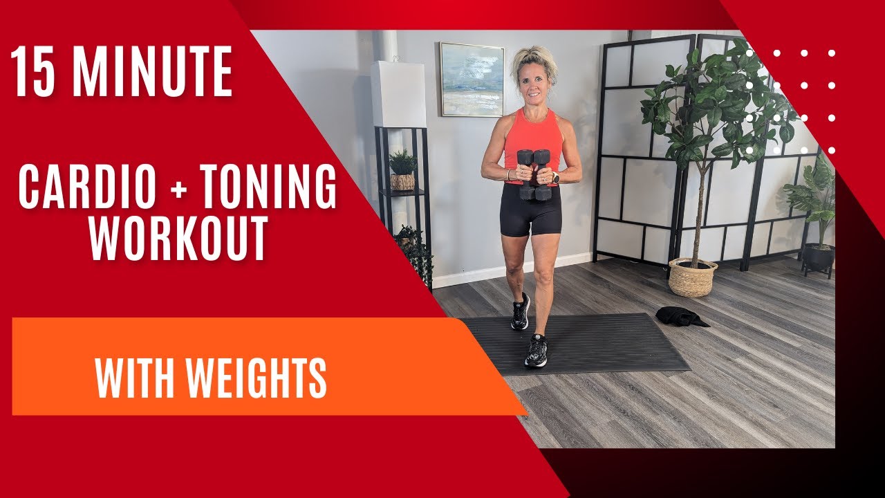 15 minute Cardio + Toning workout-With Weights- No Repeat-#42 - YouTube