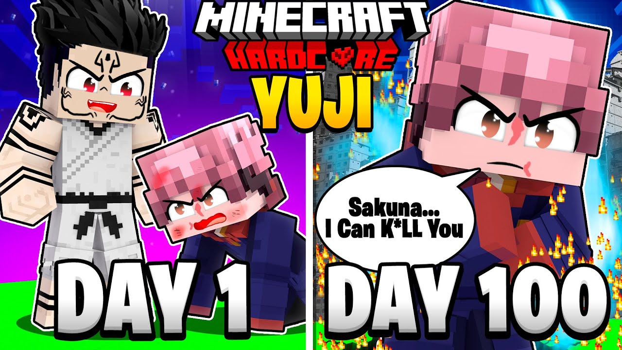 I Survived 100 Days as YUJI ITADORI in Jujutsu Kaisen Minecraft! - YouTube