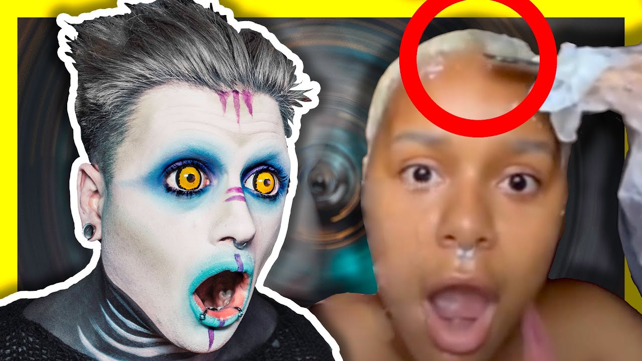 GOTH REACTS TO HAIR FAILS 2!! (SHE WENT BALD!) - YouTube