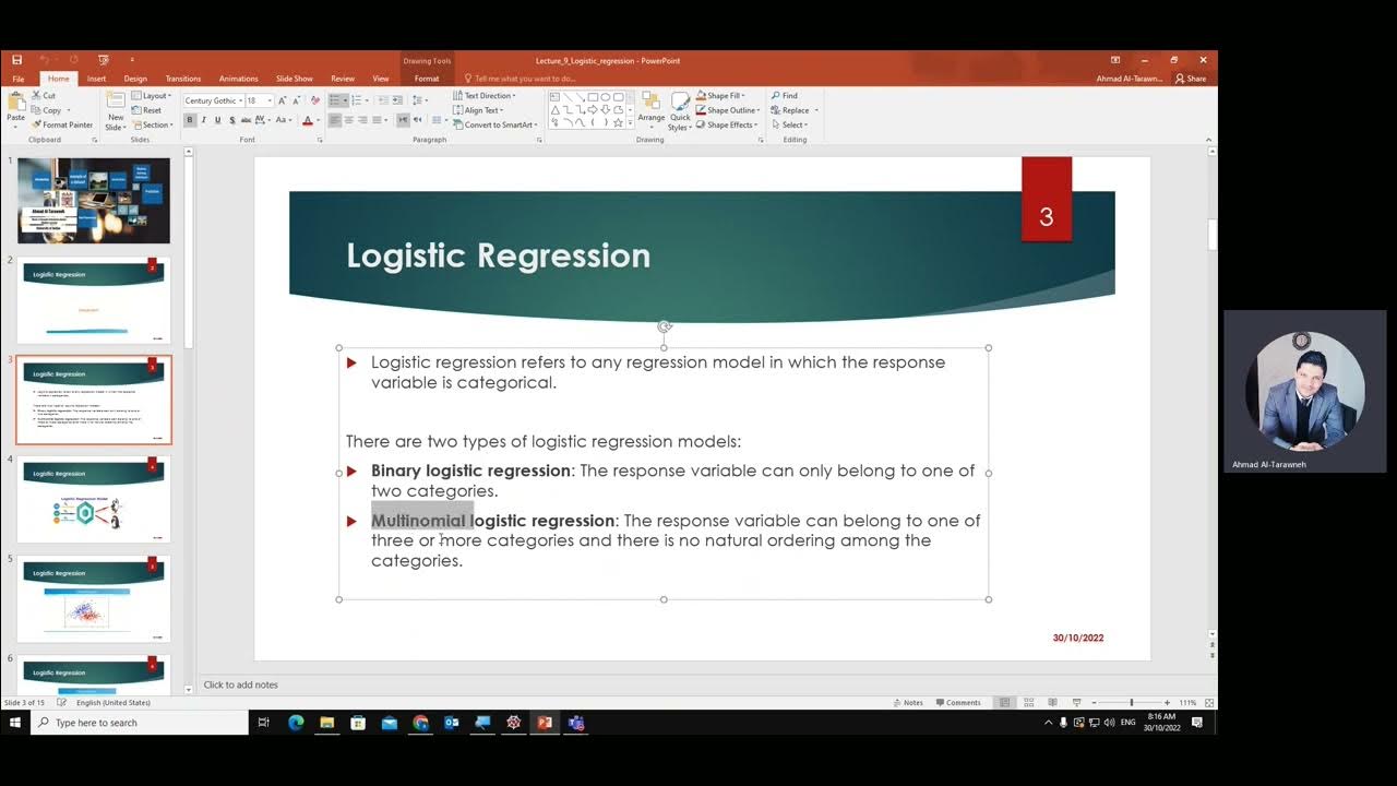 Lecture Number 11: Logistic Regression Part1 - YouTube