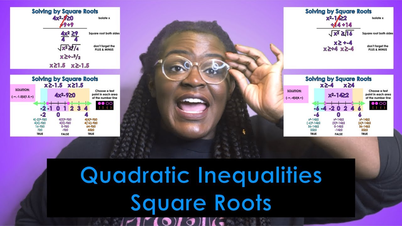 Solving Quadratic Inequalities by Square Roots - YouTube