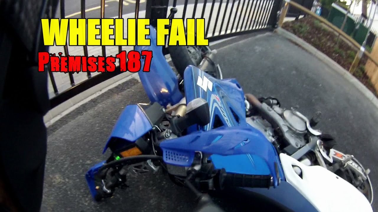Wheelie into Fence FAIL - YouTube