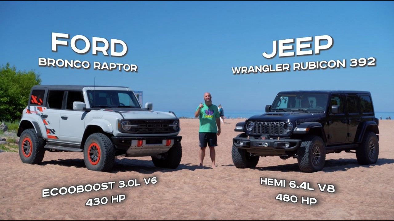 Rubicon 6.4L против Bronco Raptor 3.0TT!? V8 vs Twin Turbo #turbo #392 ...