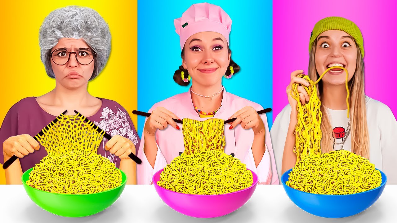 Eu vs Minha Avó vs Chef! Desafio culinário! Vídeo engraçado. Comédia do ...