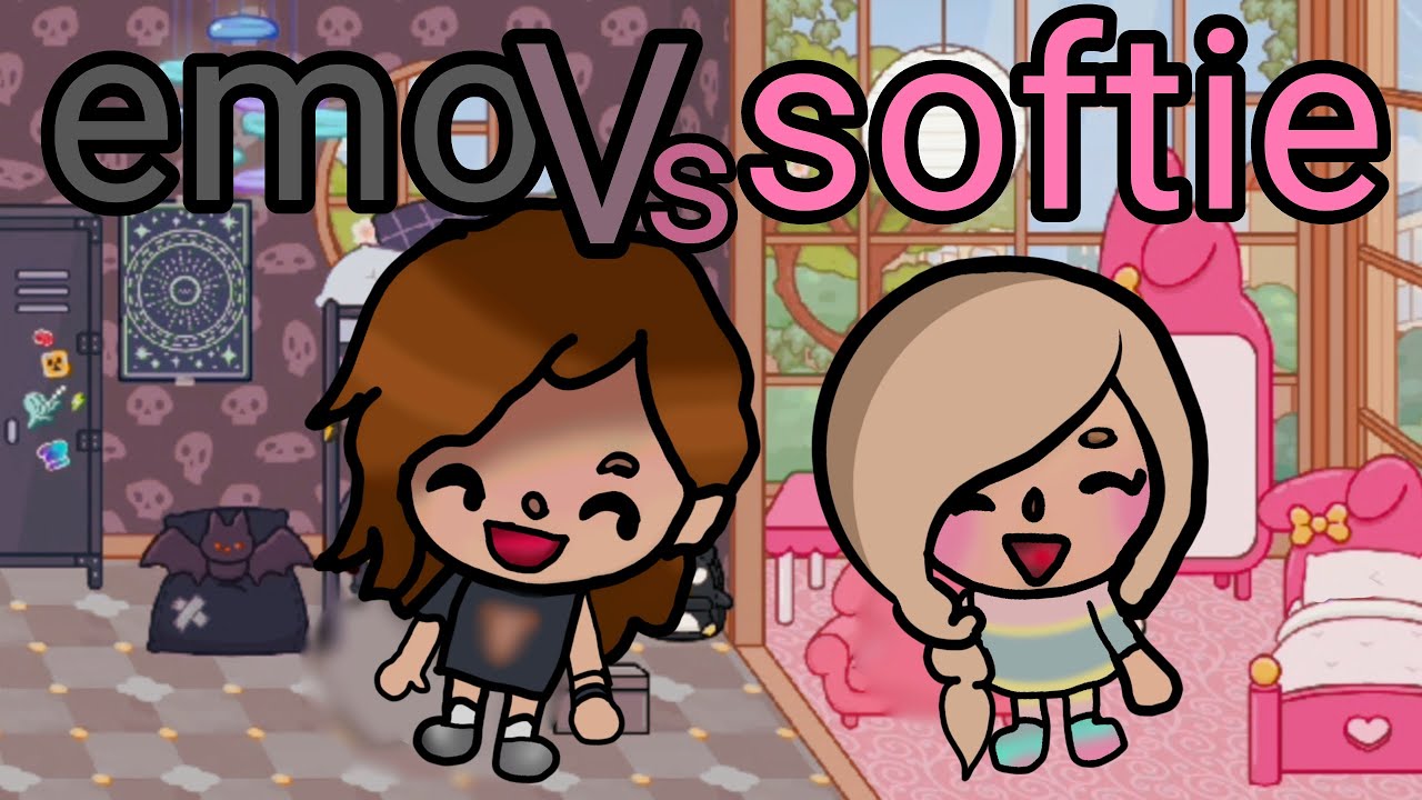 Toca boca emo Vs softie🩷🖤🔥 (cute,sisters!,toca boca) - YouTube