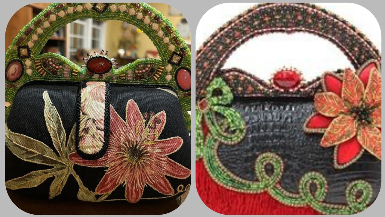 Unique and beautiful embroidered handbags design - YouTube