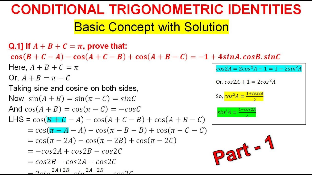 1. SEE optional math || Trigonometry| Conditional Trigonometric ...