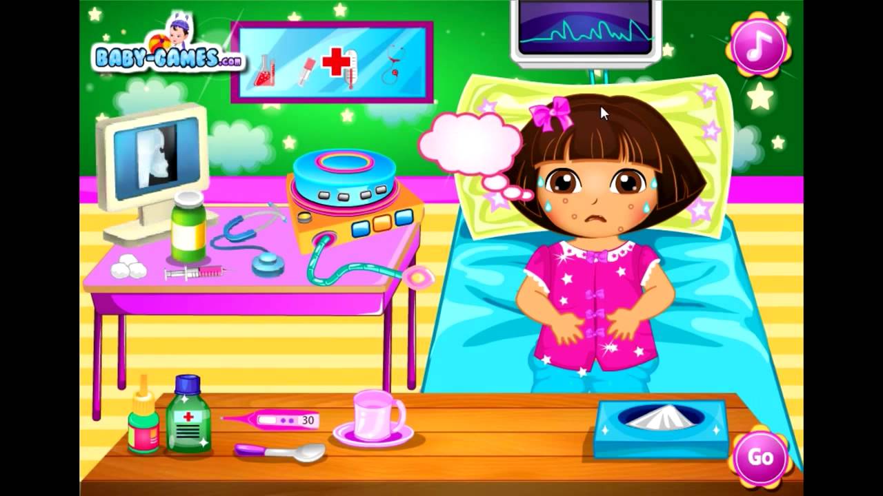 Dora the Explorer Disease Doctor Care Cartoon Movie Game for Children ...