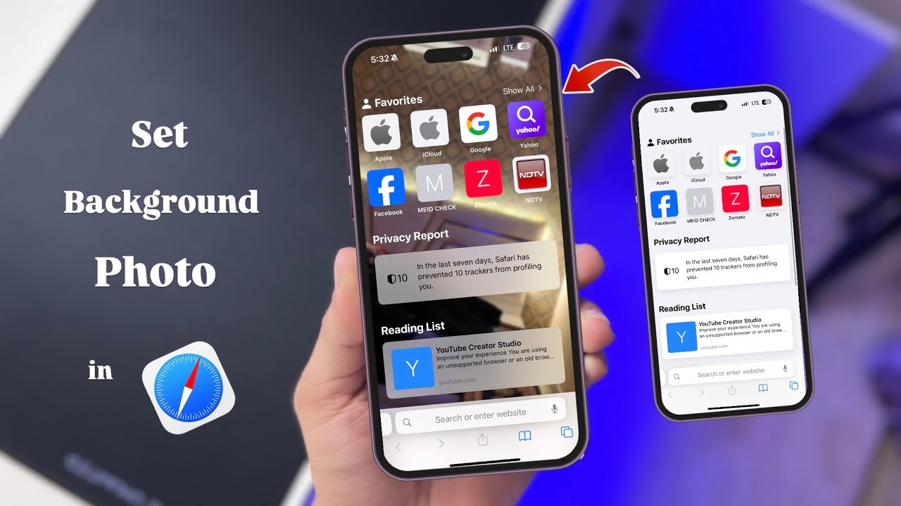 How to change Safari Browser Background | Set your own Photo in Safari ...