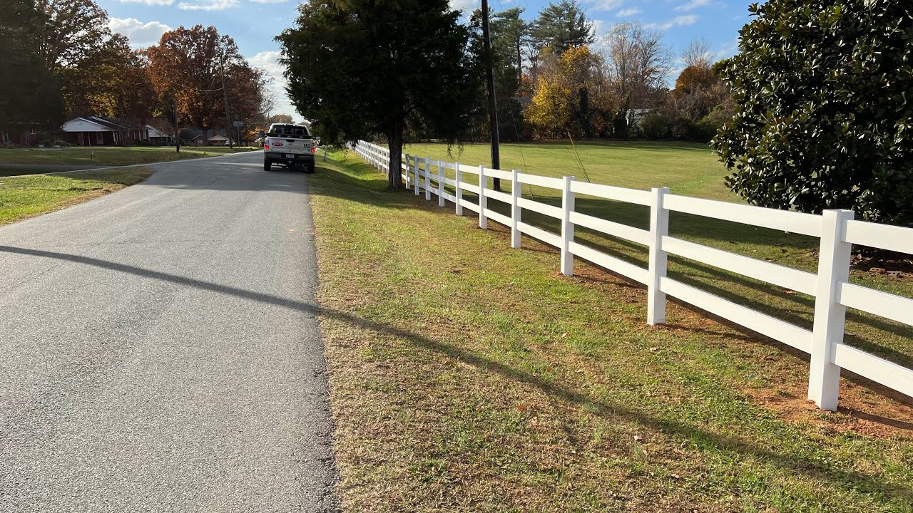 White vinyl Farm fence - YouTube