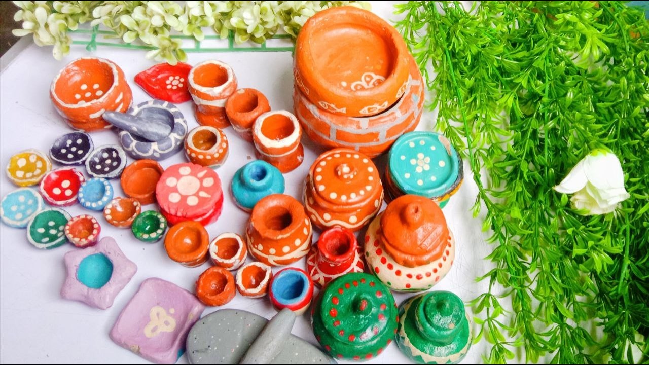 Handmade clay items review | # 59 { tiny ayesha's kitchen } - YouTube