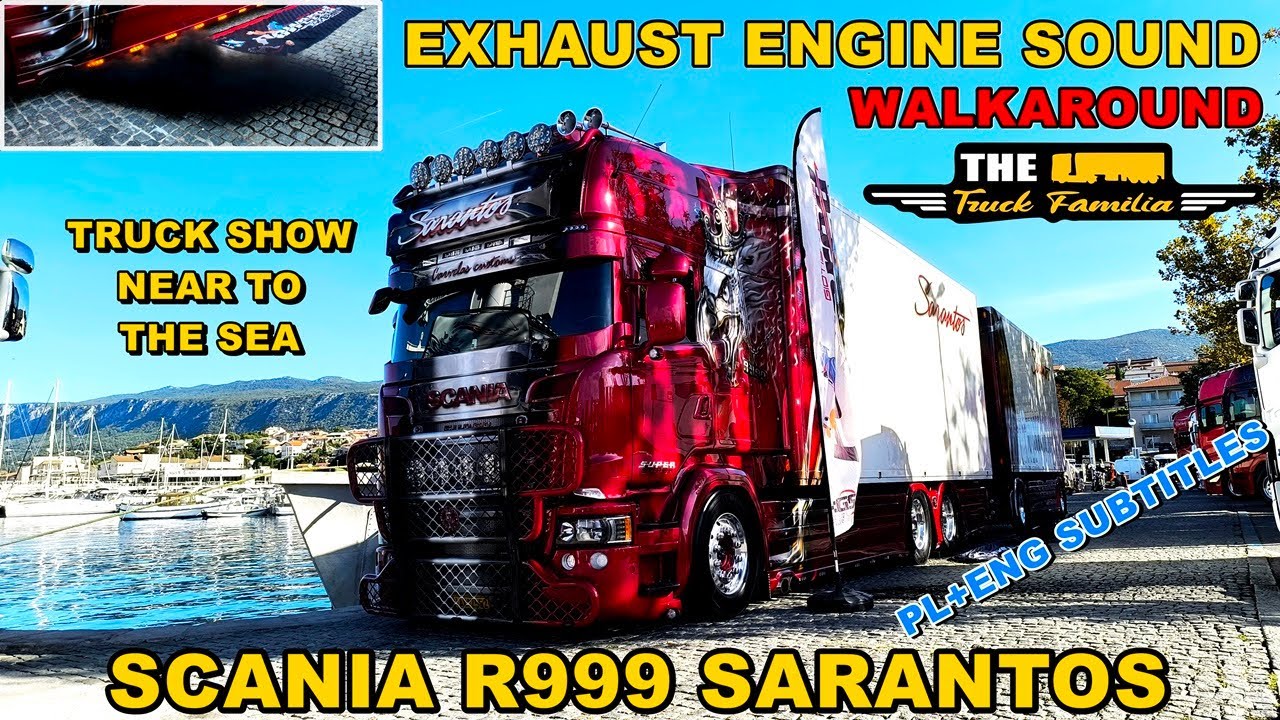 SCANIA SARANTOS R999 V8 | ENGINE SOUND | WALKAROUND | NEAR TO THE SEA ...
