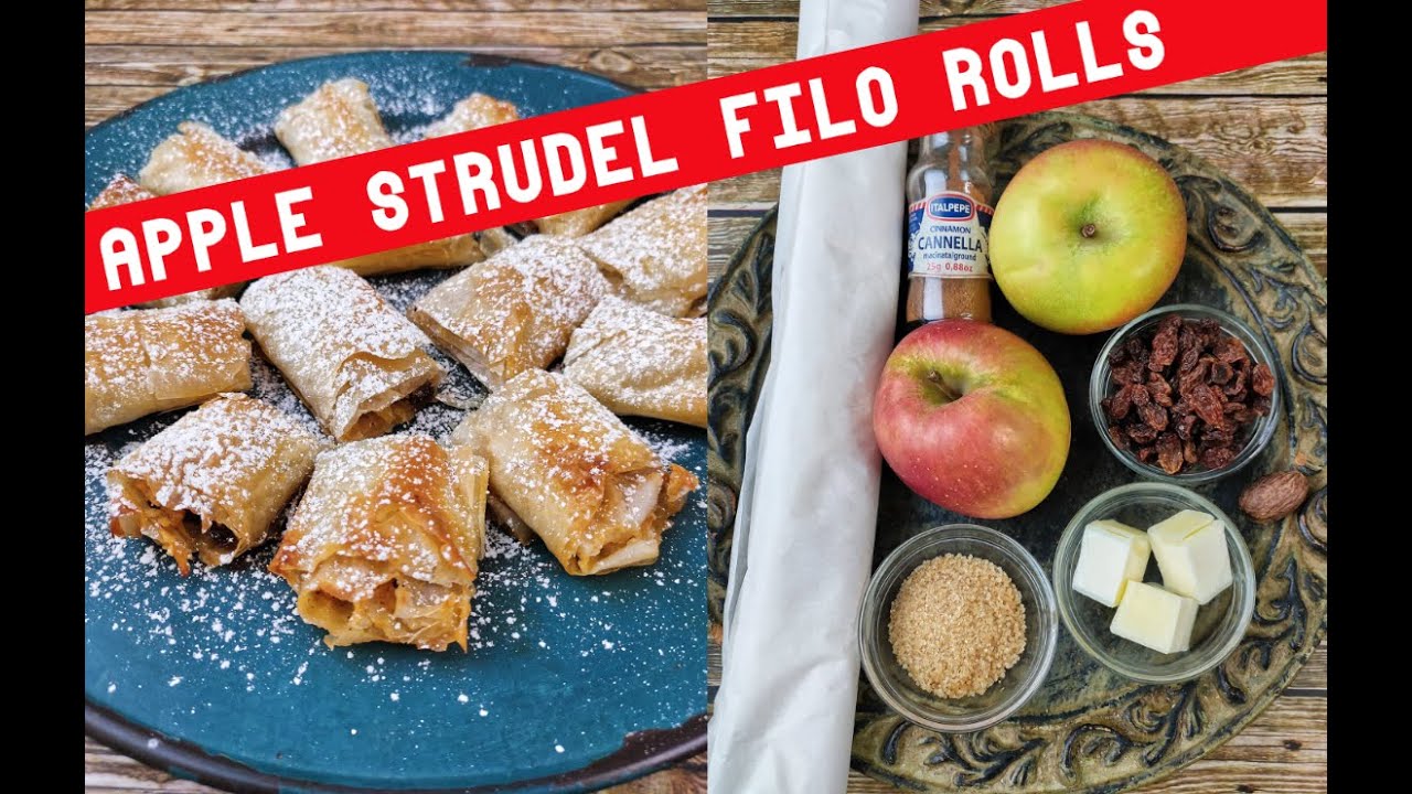 Filo Pastry Apple Strudel Rolls - YouTube