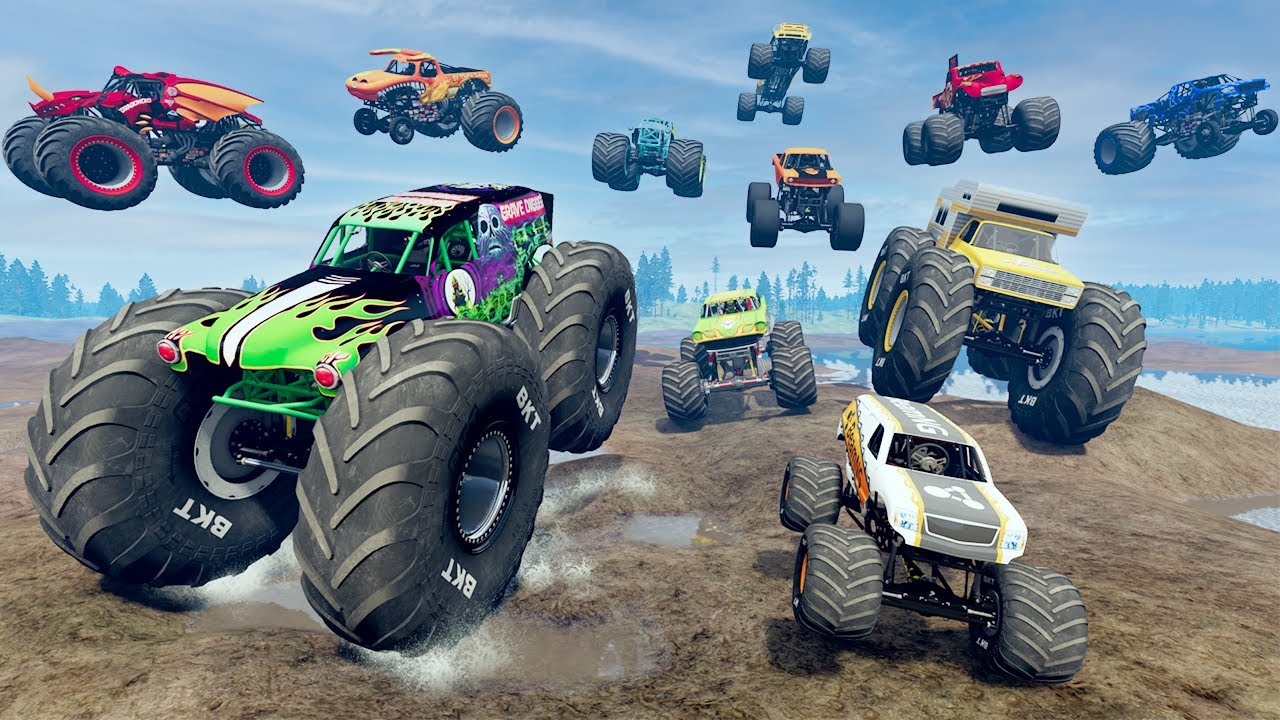 Monster Truck Mud Battle LIVE | BeamNG Drive - Griff's Garage - YouTube