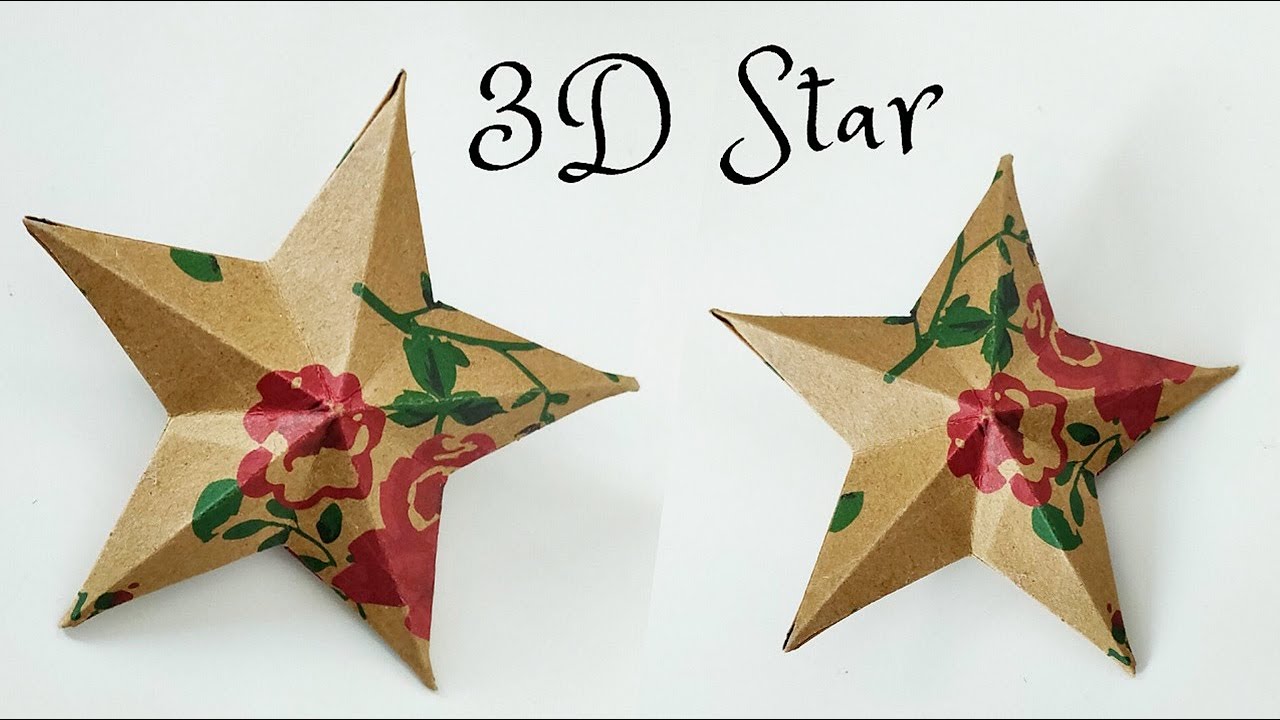 How to Make 3D Star for your Christmas Decoration | 3D Paper Craft ...