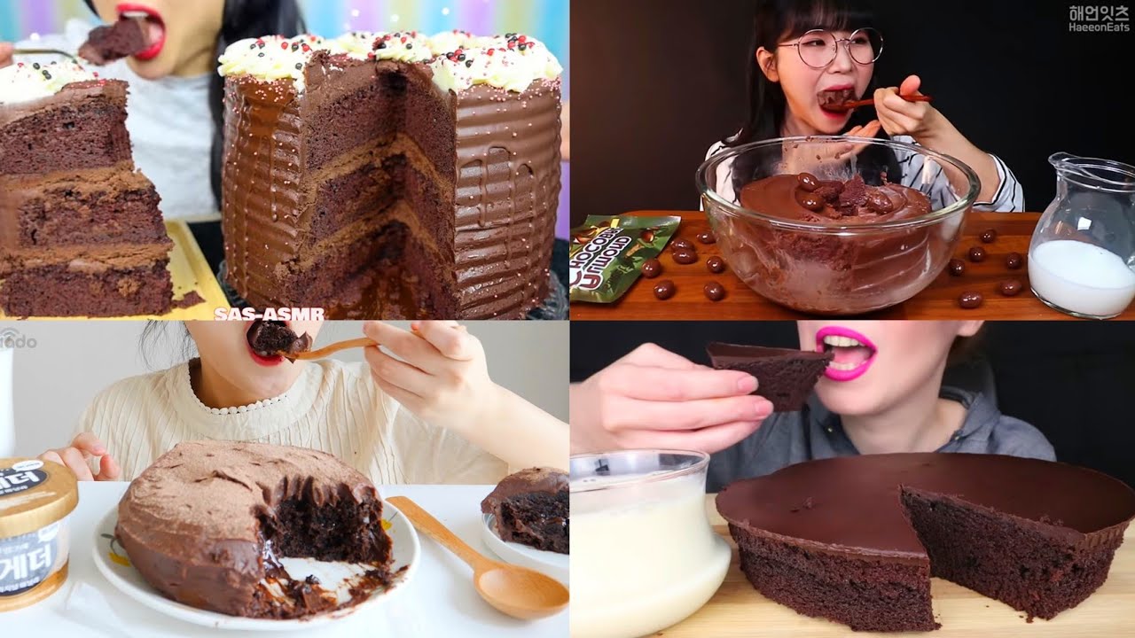 CHOCOLATE CAKE MUKBANG COMPILATION *NADO, SAS ASMR, ASMERI EATS, JANE ...