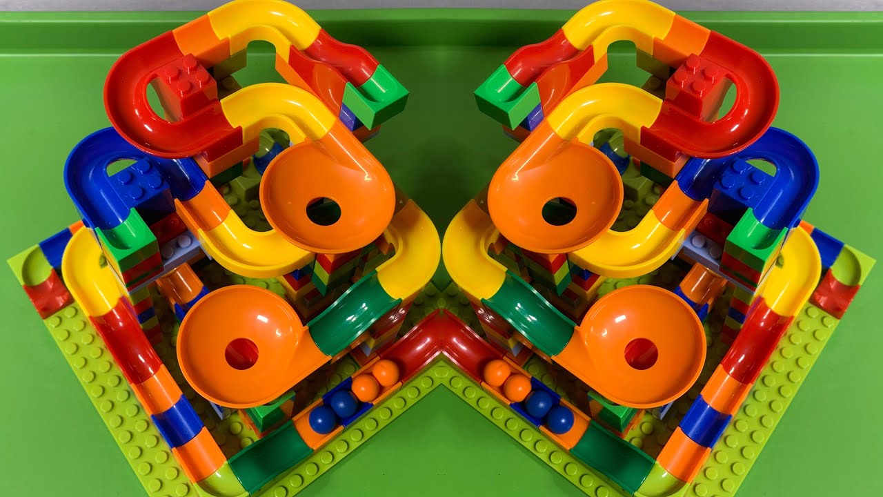 45 minutes satisfying with marble run building blocks ️ how to make ...
