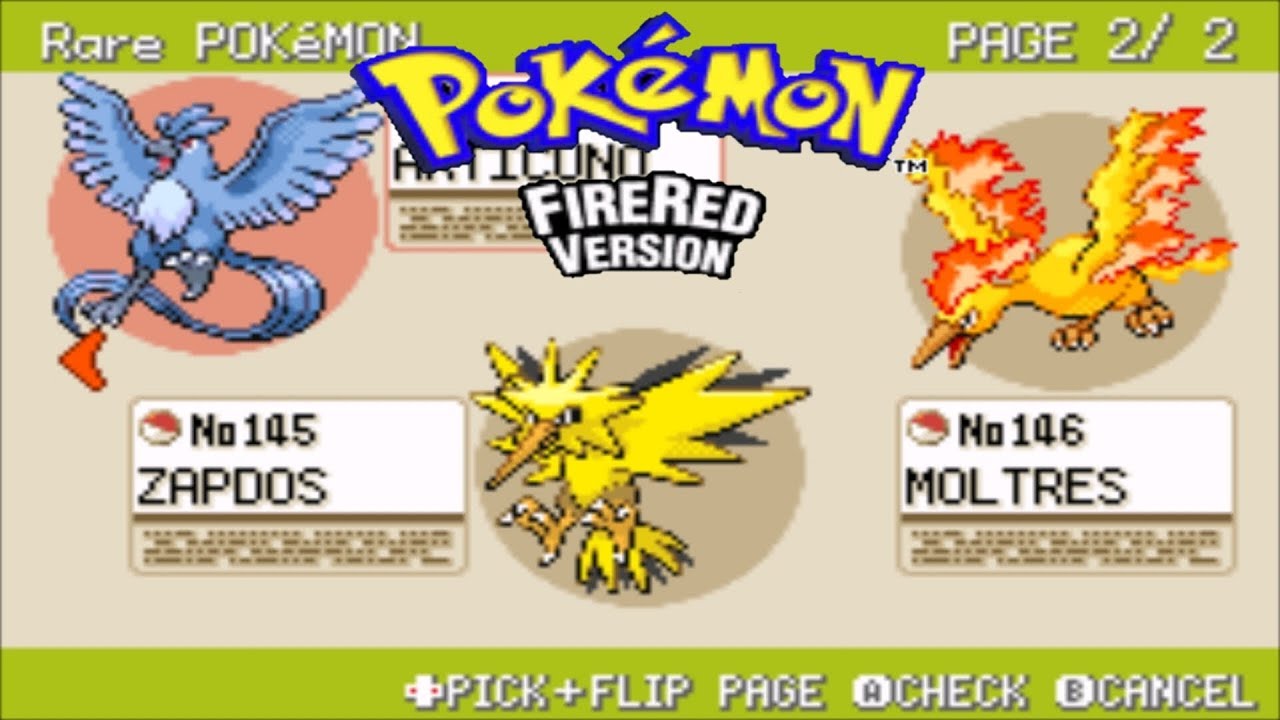 Pokemon FireRed GBA - Legendary Pokemon Location - YouTube