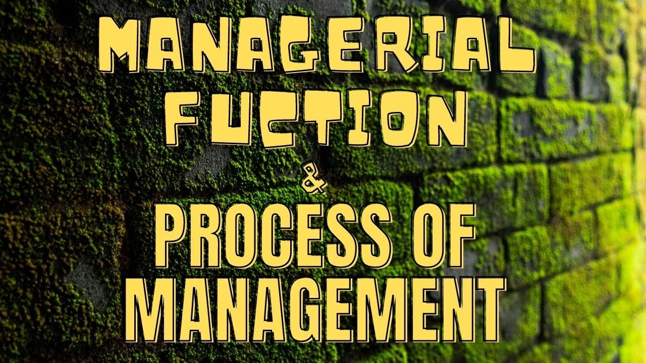 Managerial Function & Process of Management - YouTube