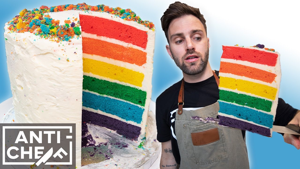 My Head Almost Exploded Making This Rainbow Cake - YouTube