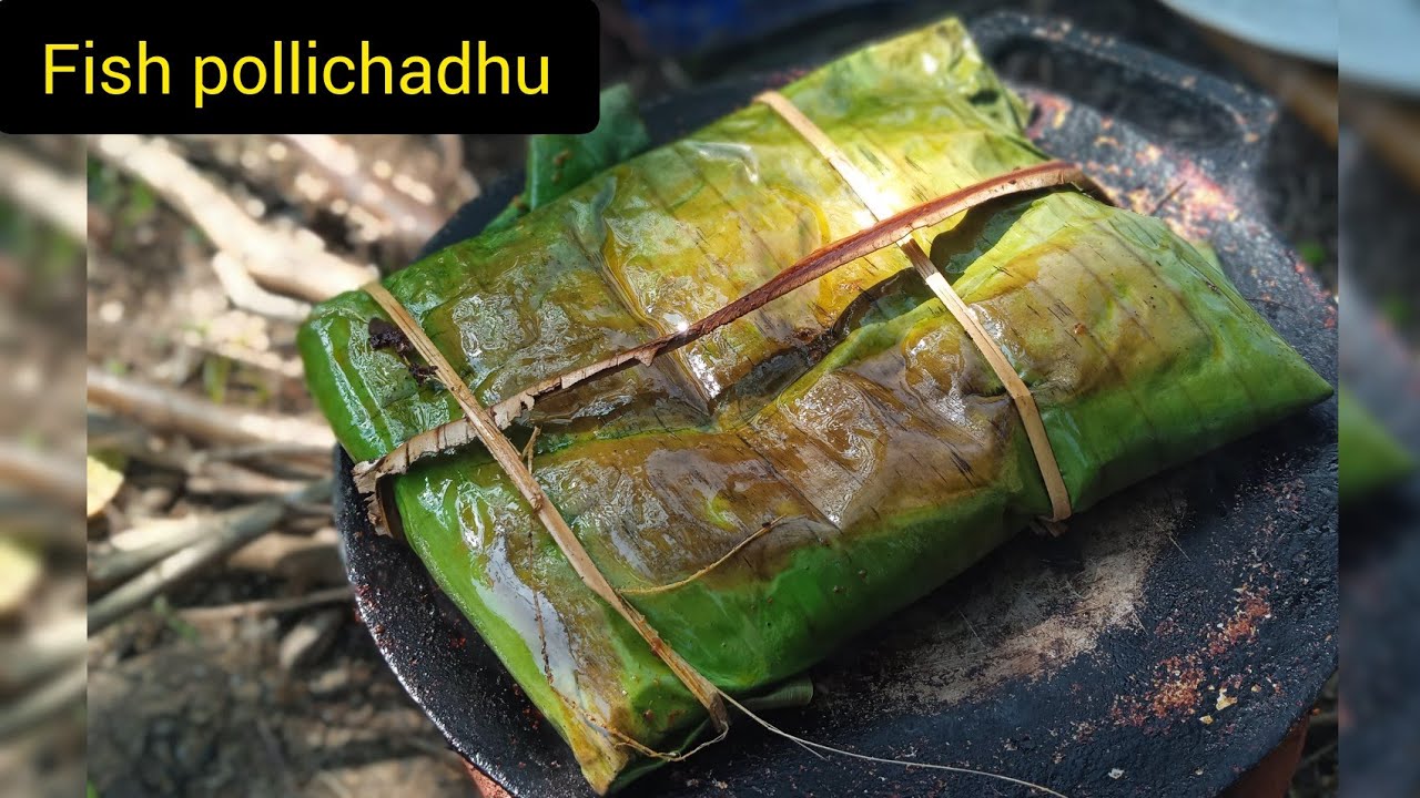 Mom cooked fish polichadhu in garden || #foodvillage - YouTube