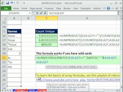 Excel Magic Trick 620: Count Unique Items in List - Robust Formulas & A Few Array Formula Tricks ...