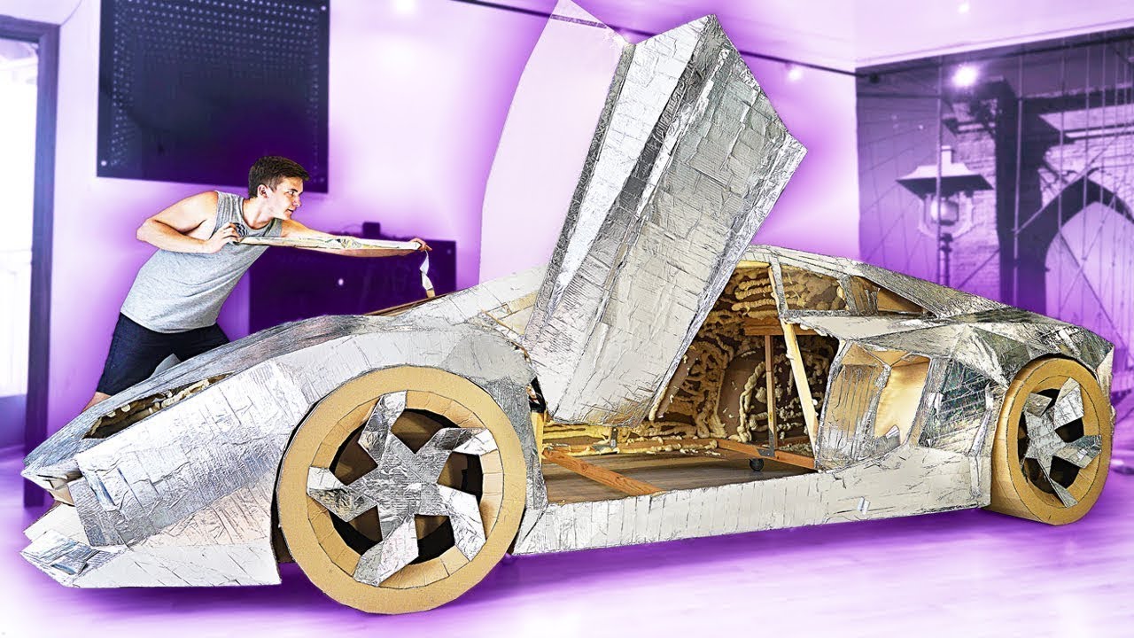 LAMBORGHINI AVENTADOR FROM CARDBOARD - COVERED WITH ALUMINUM FOIL - YouTube