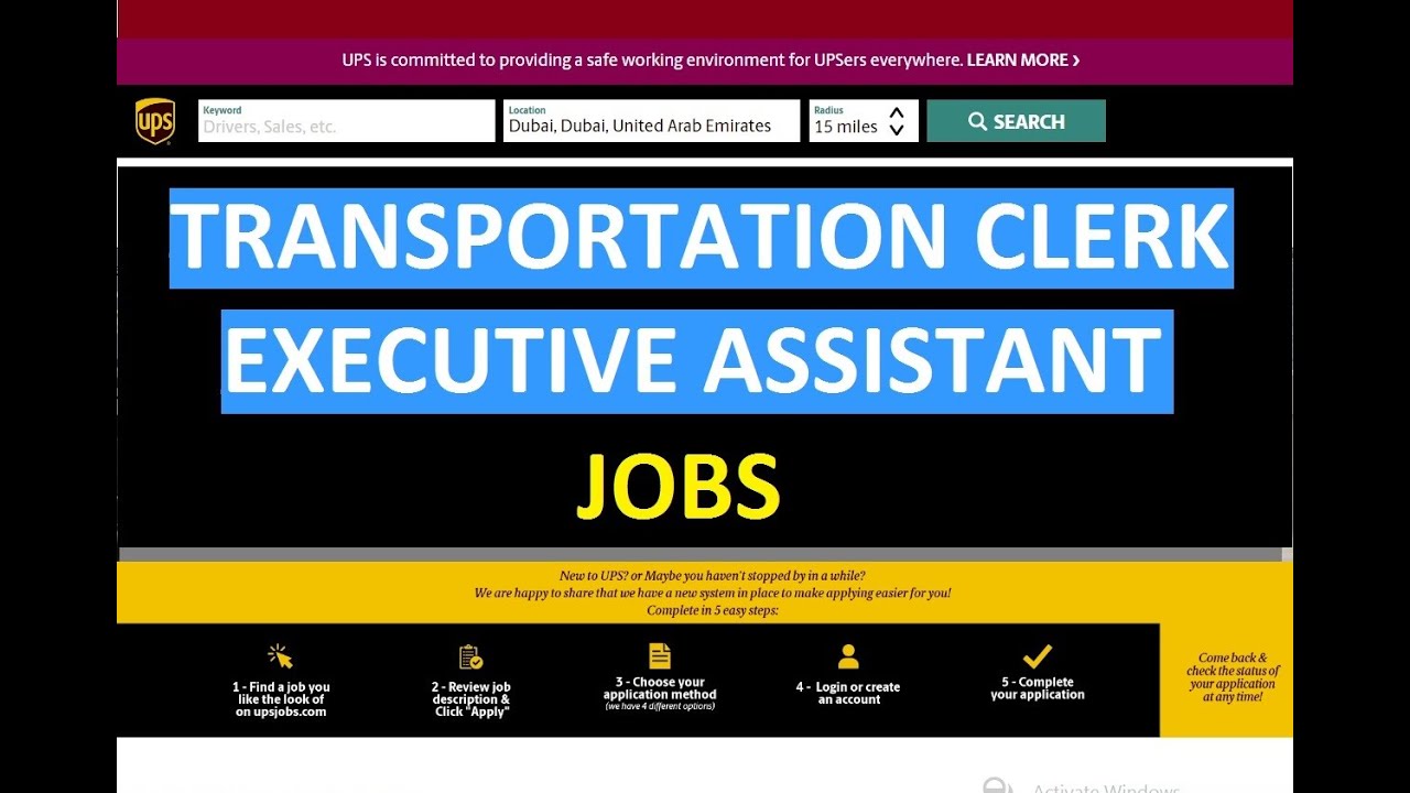 ups company jobs - TRANSPORTATION CLERK | EXECUTIVE ASSISTANT #UAE ...