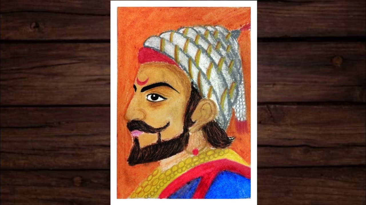 How to draw shivaji maharaj drawing | step by step tutorial | oil ...