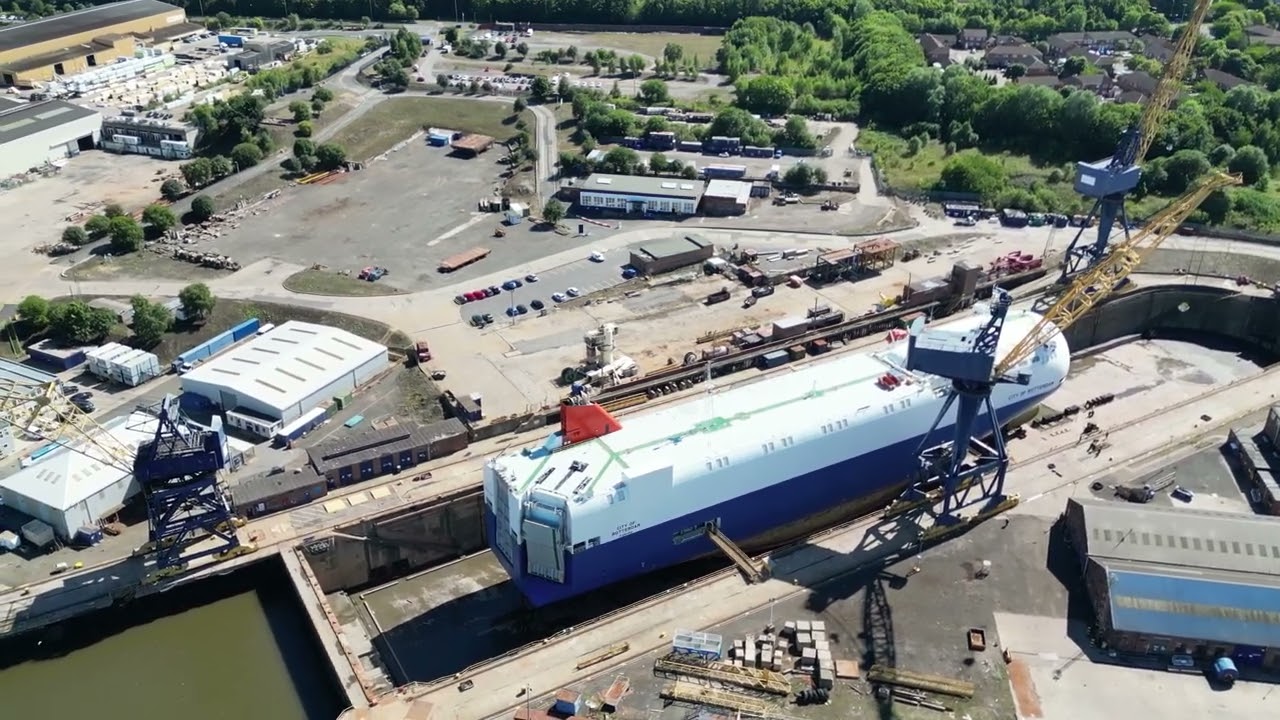 City Of Rotterdam Dry Docked at the A & P Ship Yard River Tyne Facility ...