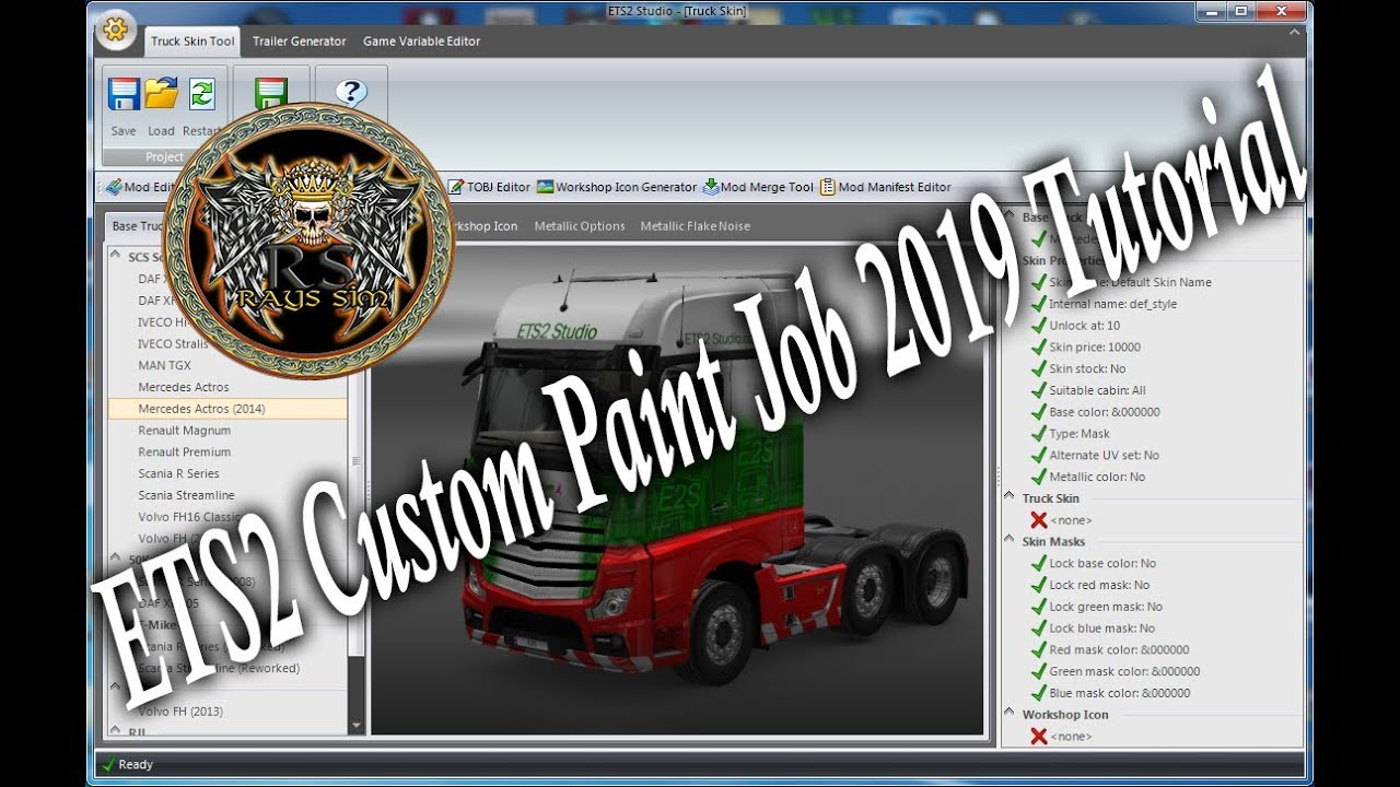 ETS2 Custom Paint Job 2019 Tutorial - YouTube