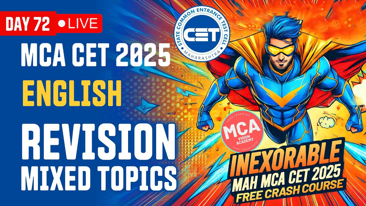 English Revision Mixed Topics for MAH MCA CET 2025 | DAY 72 🚀 ...