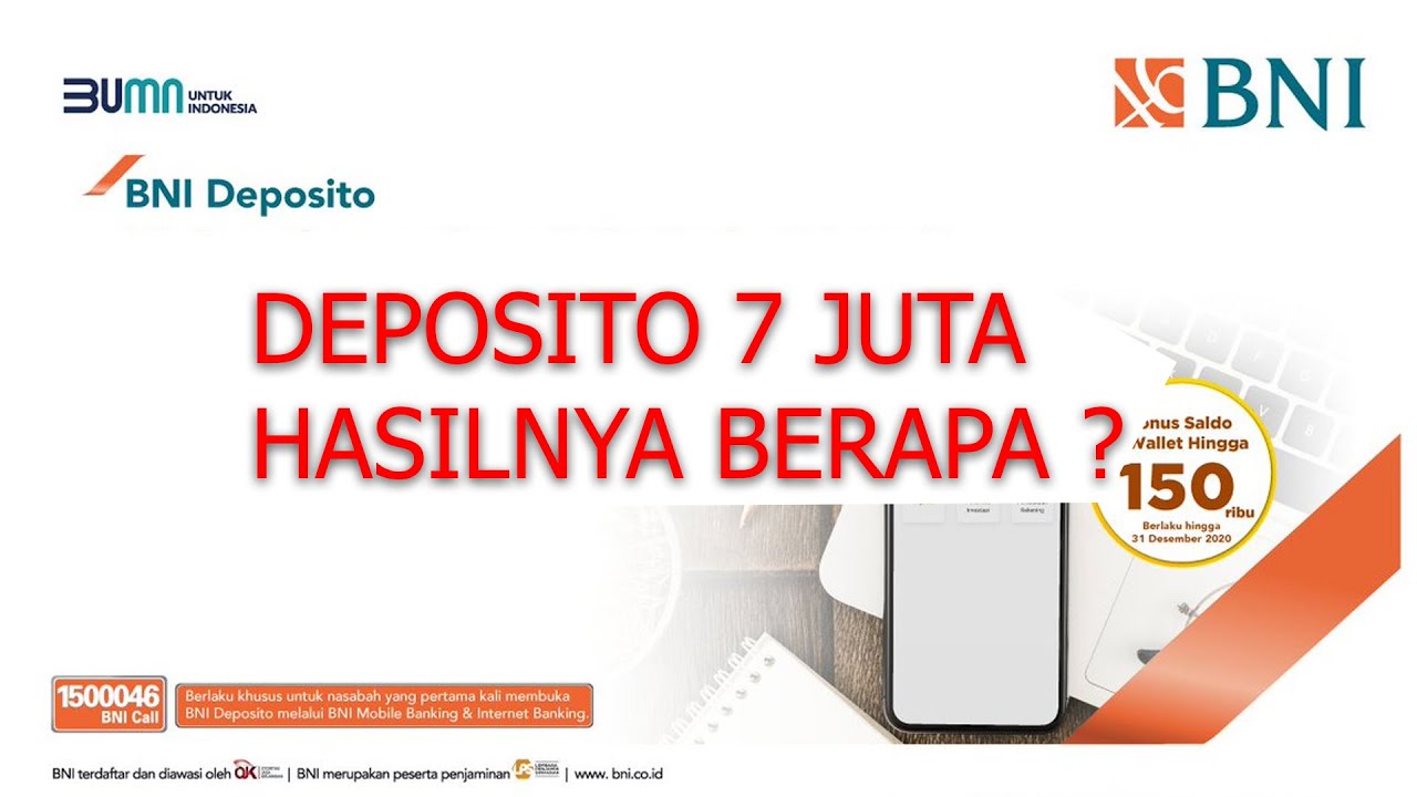 Cara dan Hasil Deposito BNI 7 Juta dalam 1 Bulan - YouTube