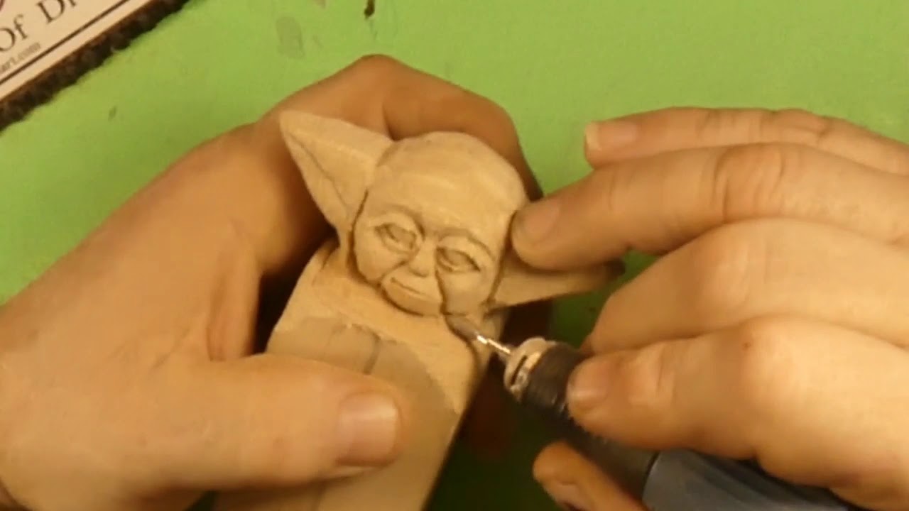 wood carving yoda 2# - YouTube