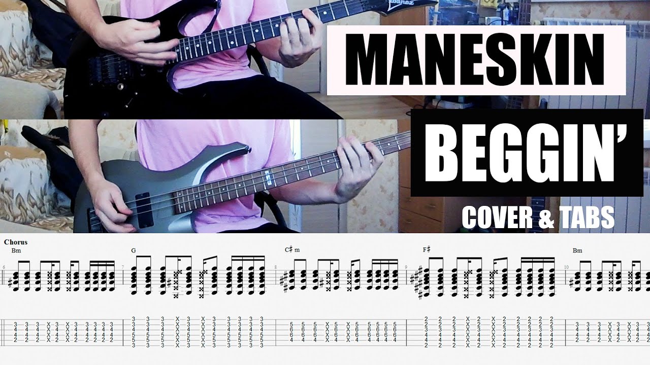 Måneskin - Beggin' (Bass & Guitar Cover + Screen Tabs) - YouTube