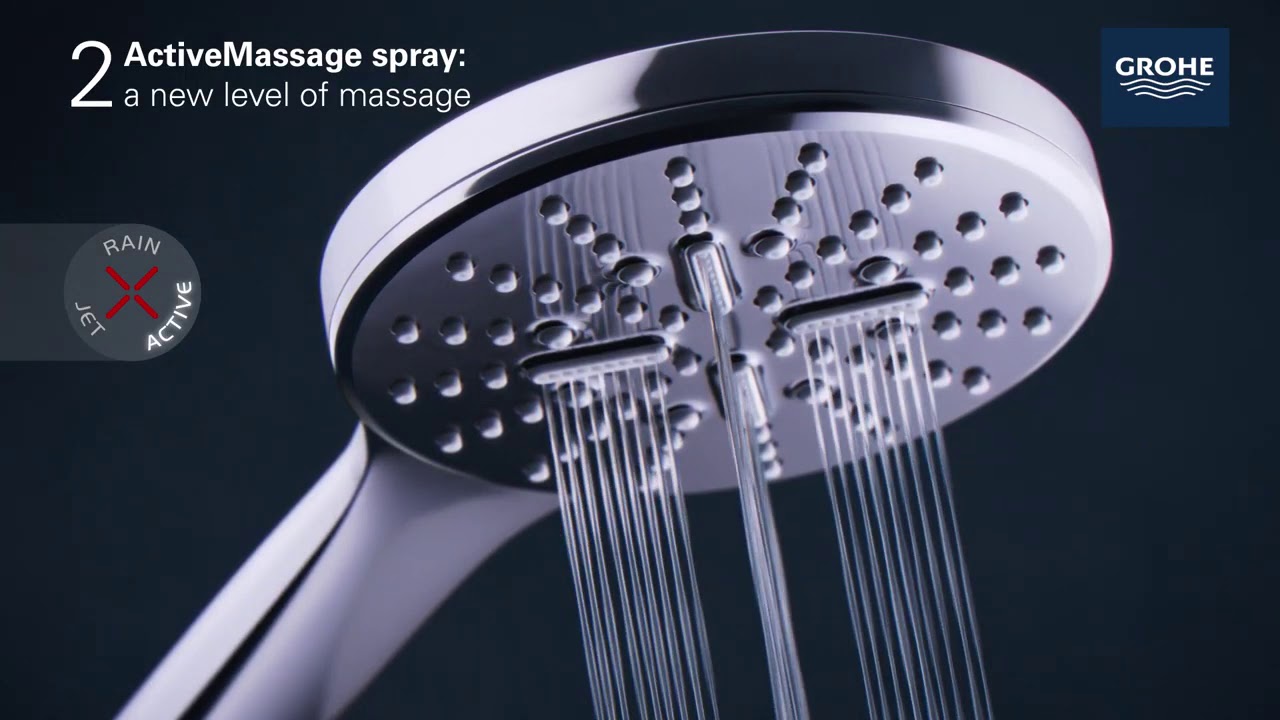 лейки GROHE Rainshower SmartActive 26574000,26546000,26547000 - YouTube