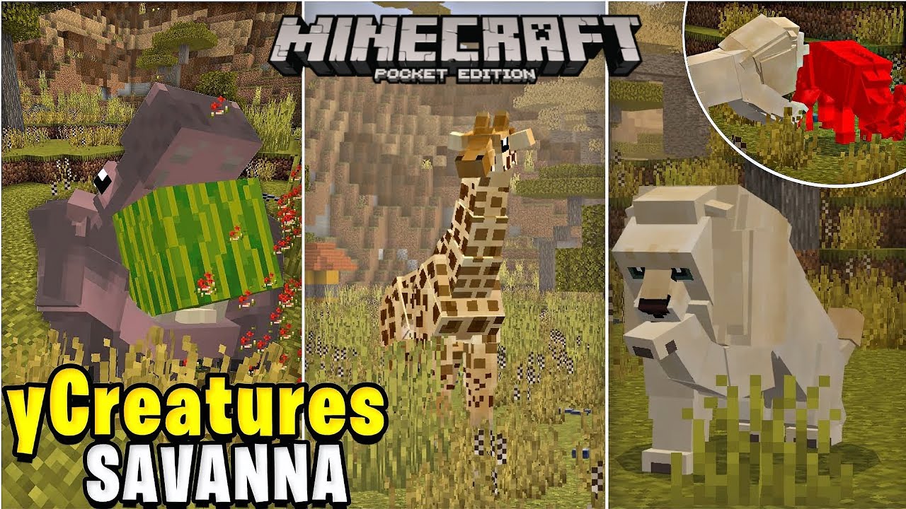 Mods that turn Minecraft PE into safari world 🦣| safari mod for ...