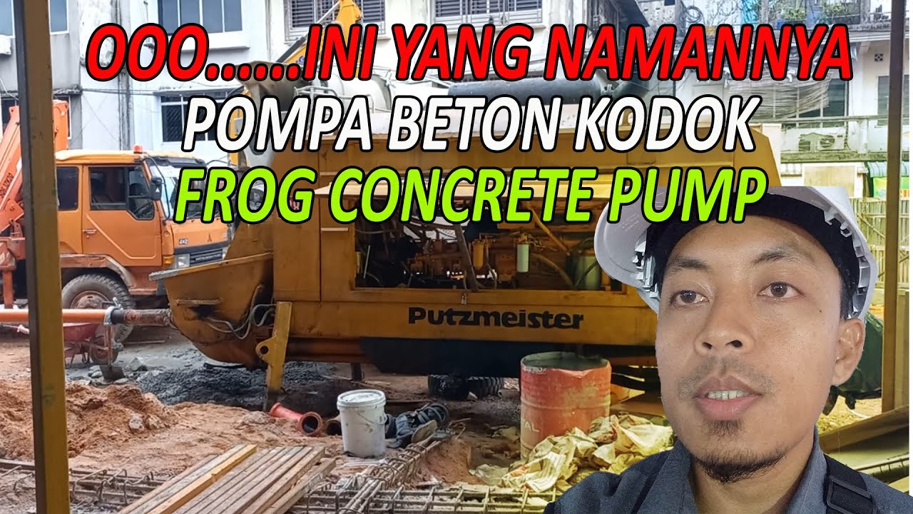 cara pengecoran dengan alat pompa beton kodok frog concrete pump - YouTube