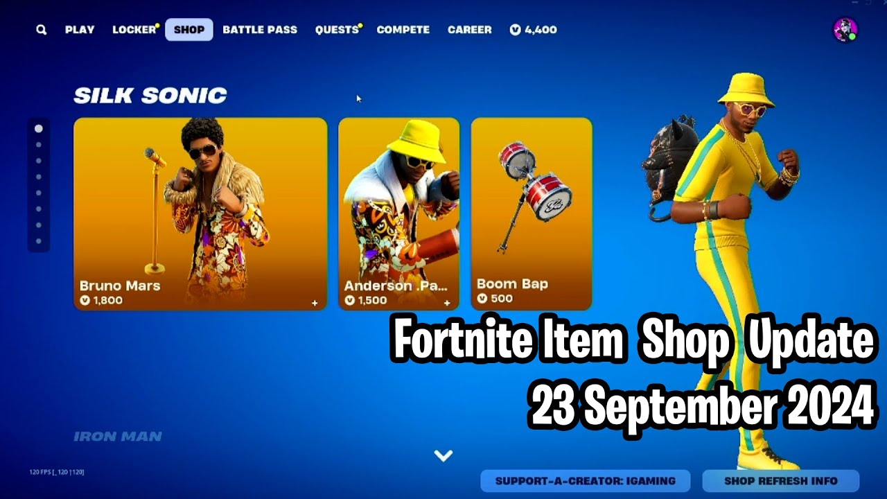 🔥 Fortnite Item Shop Update September 23, 2024! Bruno Mars, Slumber ...