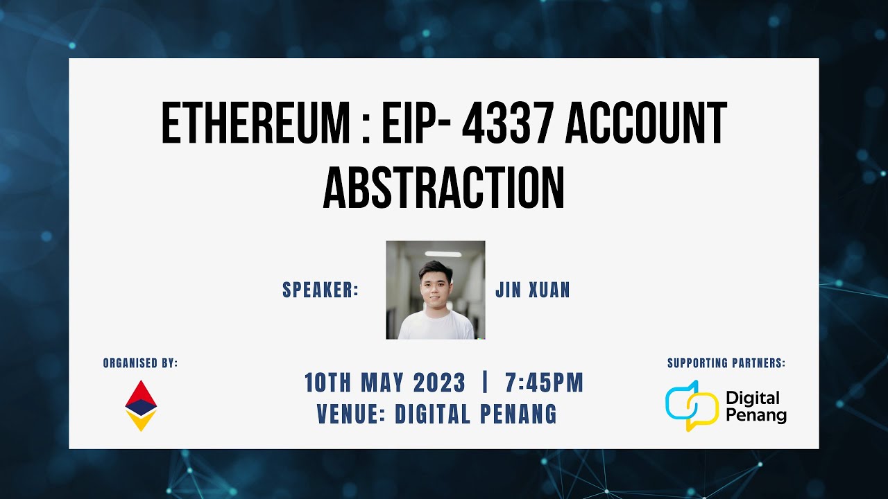 ETH Penang: EIP-4337 Account Abstraction - YouTube