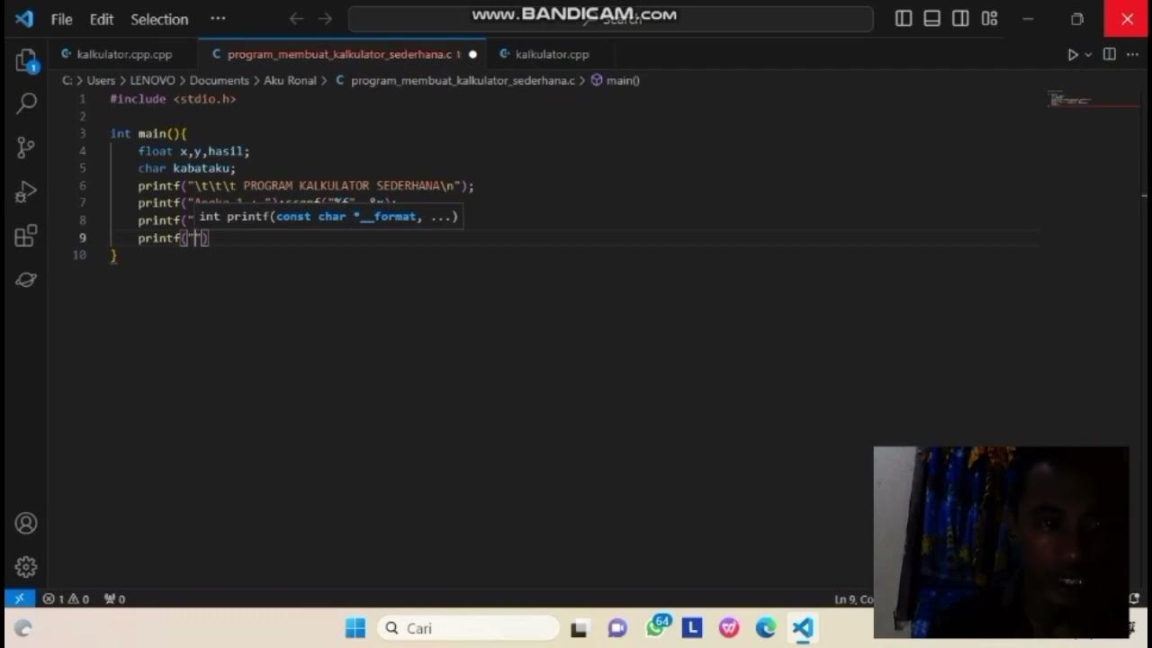 Cara Tutorial membuat program Kalkulator Sederhana dalam bahasa C - YouTube